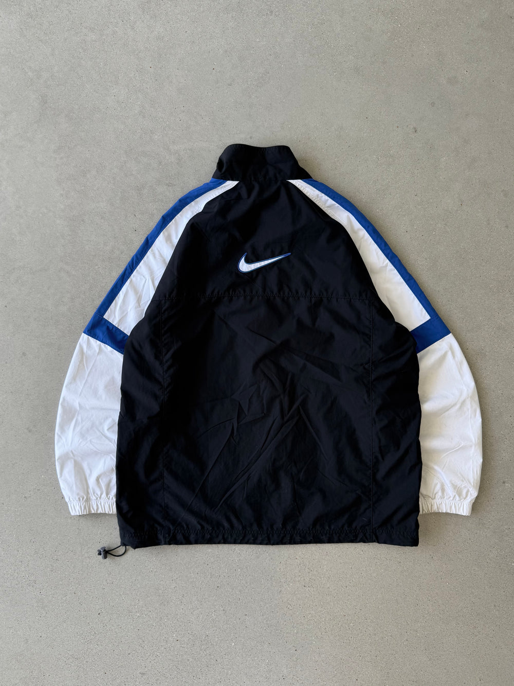 Vintage Nike Swoosh Black/White/Blue Track Jacket - XL